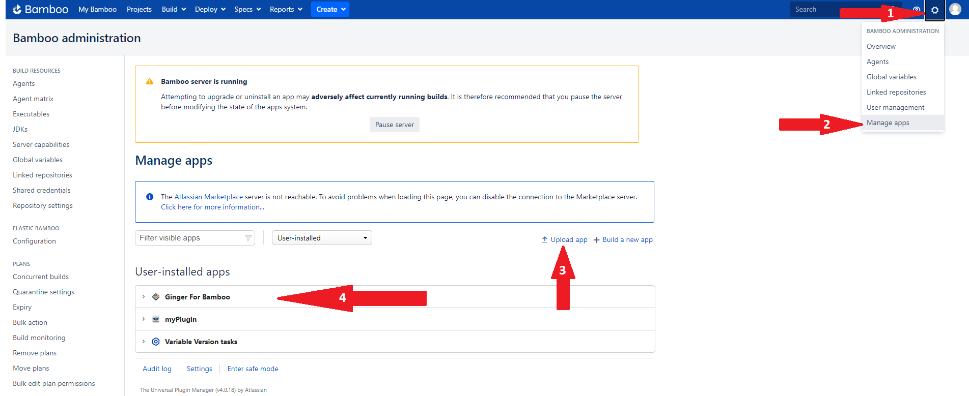 Ginger Plugin for Bamboo